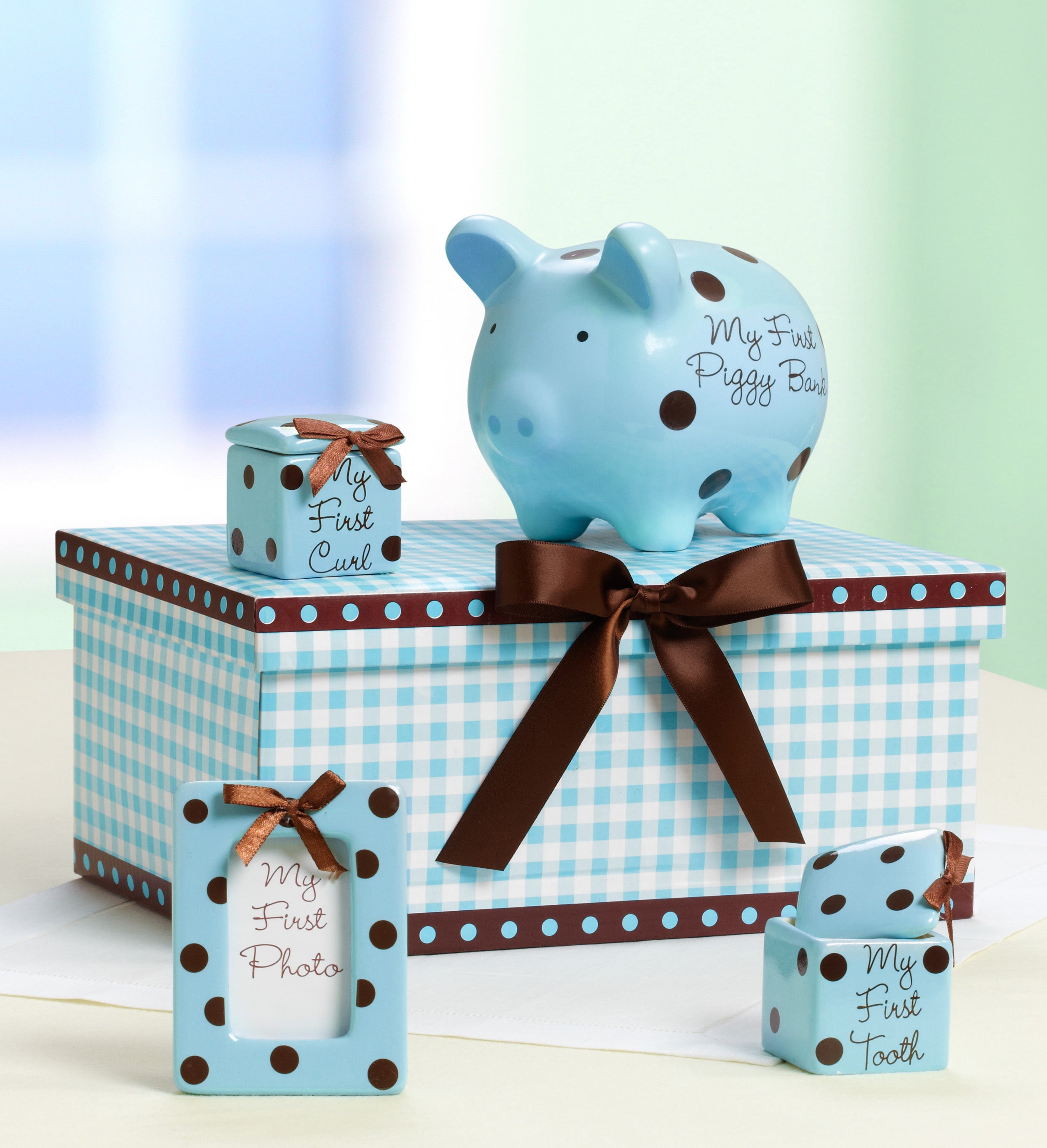Classic Blue Baby's Firsts Keepsakes Set