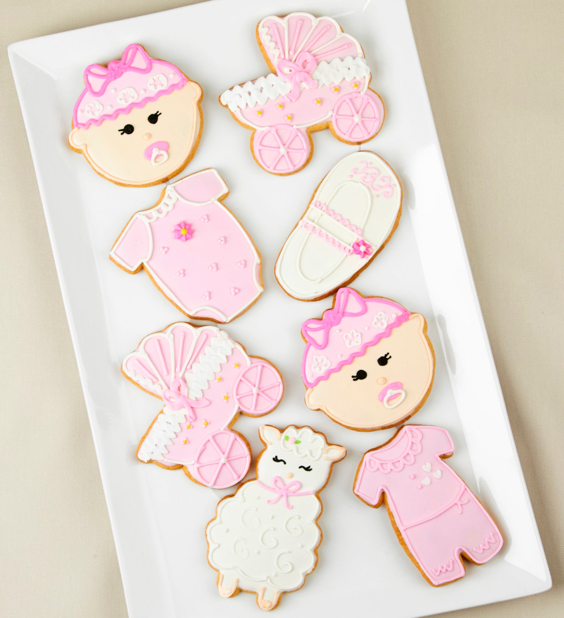 Welcome Baby Girl! Artisan Iced Cookies | 1800Baskets.com